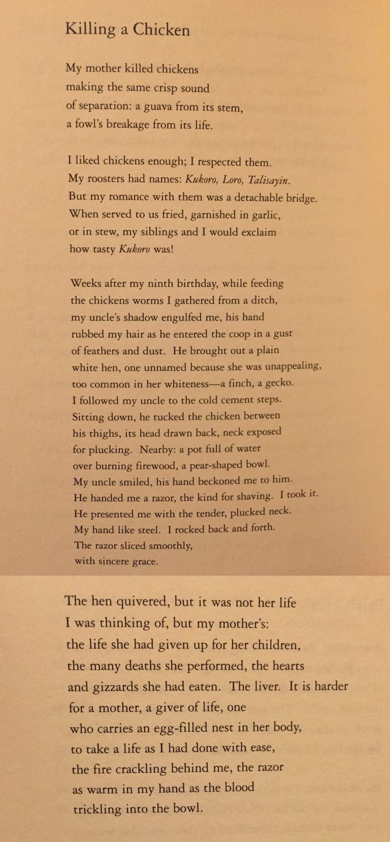 National Poetry Month! Killing a Chicken – CavanKerry Press